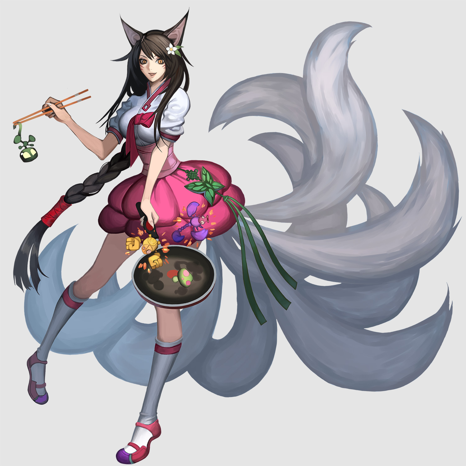 Safebooru - ahri alternate costume amumu animal ears black hair ...