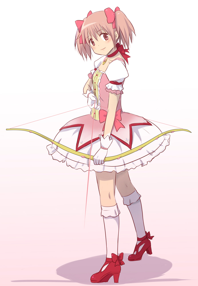 Safebooru - 1girl arrow blush bow bow (weapon) bubble skirt kaname ...