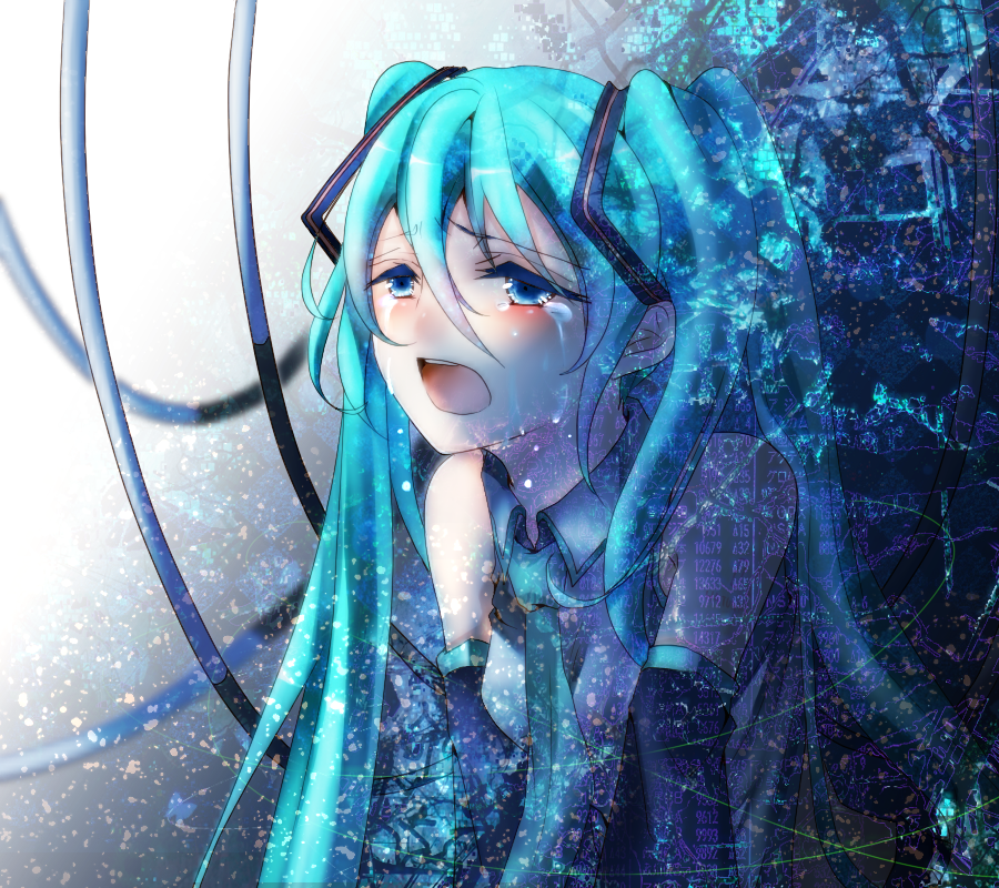 Safebooru - crying hatsune miku kyashii (a3yu9mi) tears vocaloid | 983911