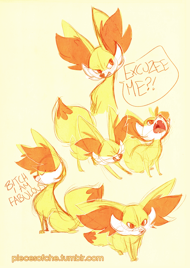Safebooru - ^ ^ angry animal chebits eyes closed fang fennekin fox fox ...