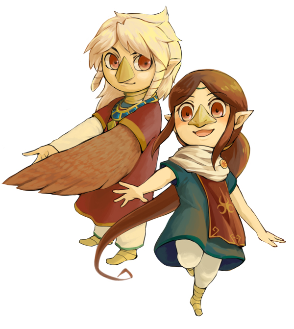 Safebooru - beak brown hair komali long hair medli nintendo pointy ears ...
