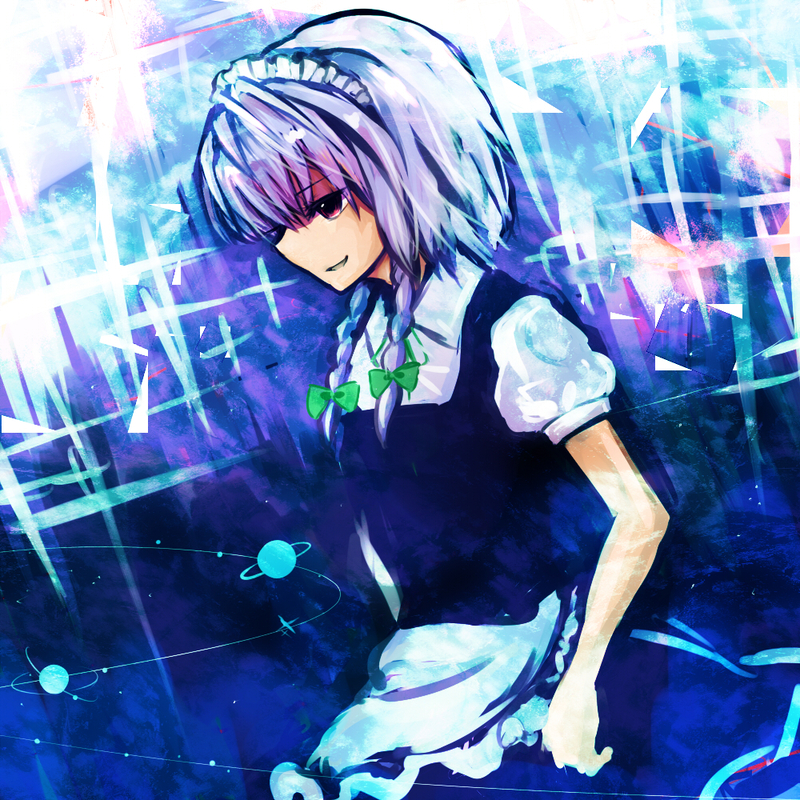Safebooru - 1girl braid chagu izayoi sakuya maid headdress smile solo ...