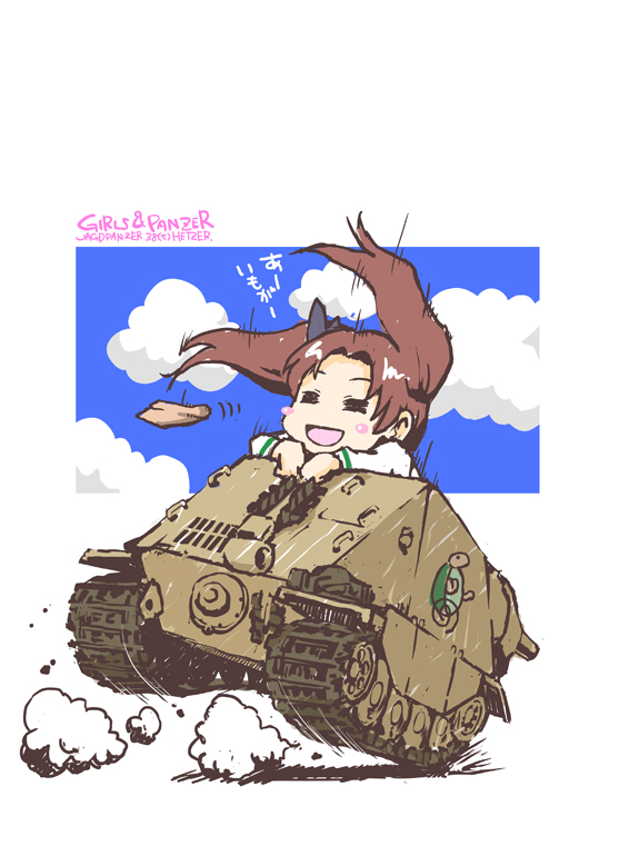 Safebooru - 1girl blush blush stickers brown hair chibi girls und ...