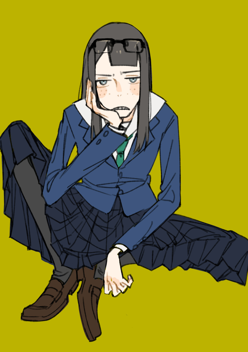Safebooru 1girl Absurdres Asymmetrical Bangs Black Hair Blue Eyes 6801