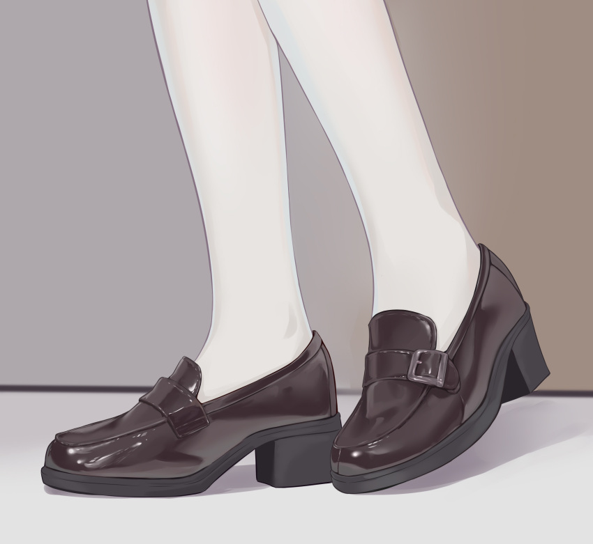 Safebooru - 1girl brown footwear highres leg only leg up legs original qaq baiguang shadow shoe ...