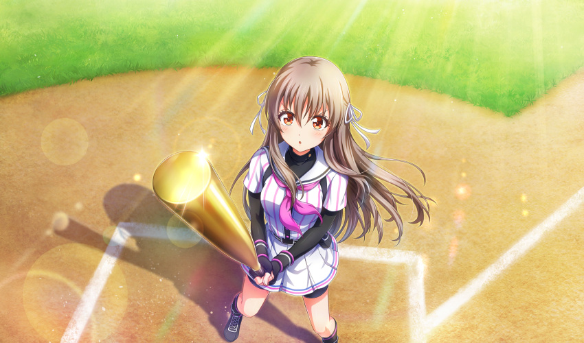 Safebooru - 1girl baseball bat baseball stadium baseball uniform belt belt buckle belt pouch ...