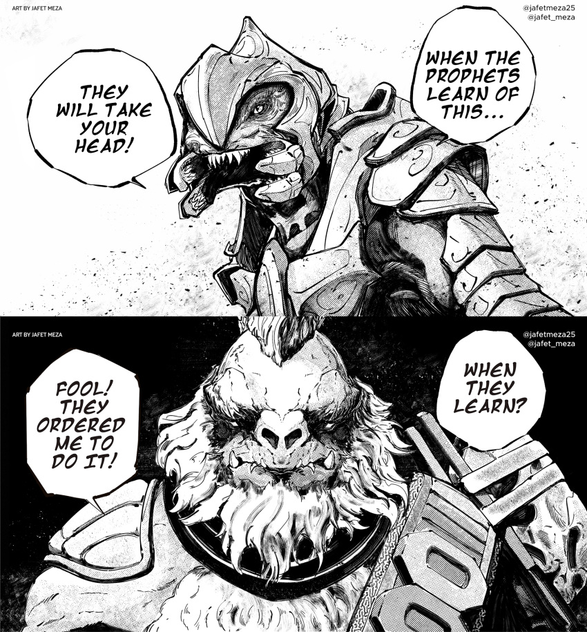 Safebooru - 2boys alien arbiter artist name beard brute (halo) english ...