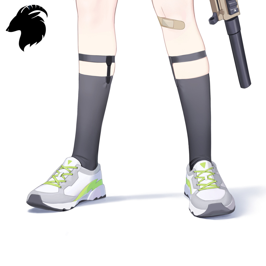 Safebooru - 1girl anti-materiel rifle bandaid bandaid on knee bandaid on leg barrett m82 black ...