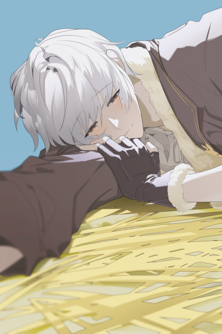 Safebooru - 1boy absurdres anli (noctilucent) black gloves blue ...