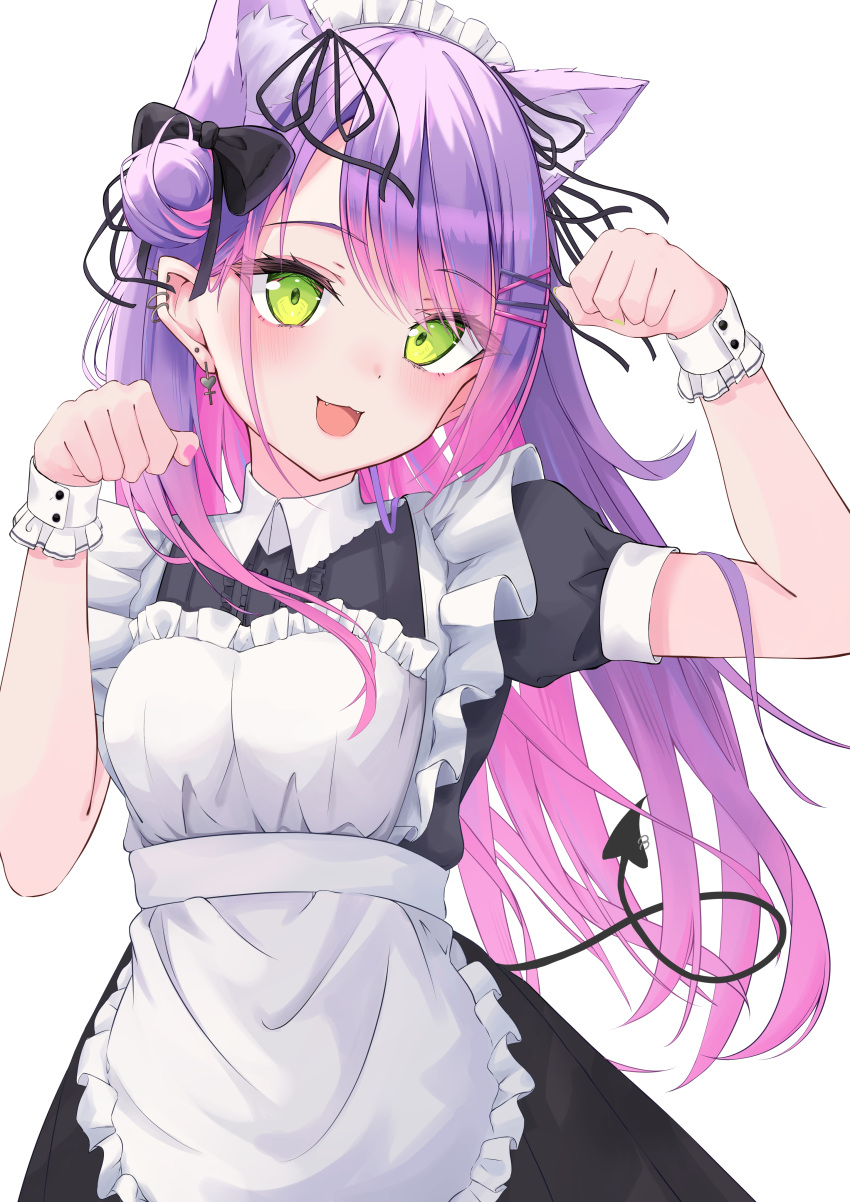 Safebooru - 1girl absurdres alternate costume animal ears apron barbell ...