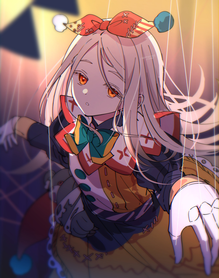 Safebooru - absurdres artist name bow bowtie colored eyelashes dress ...