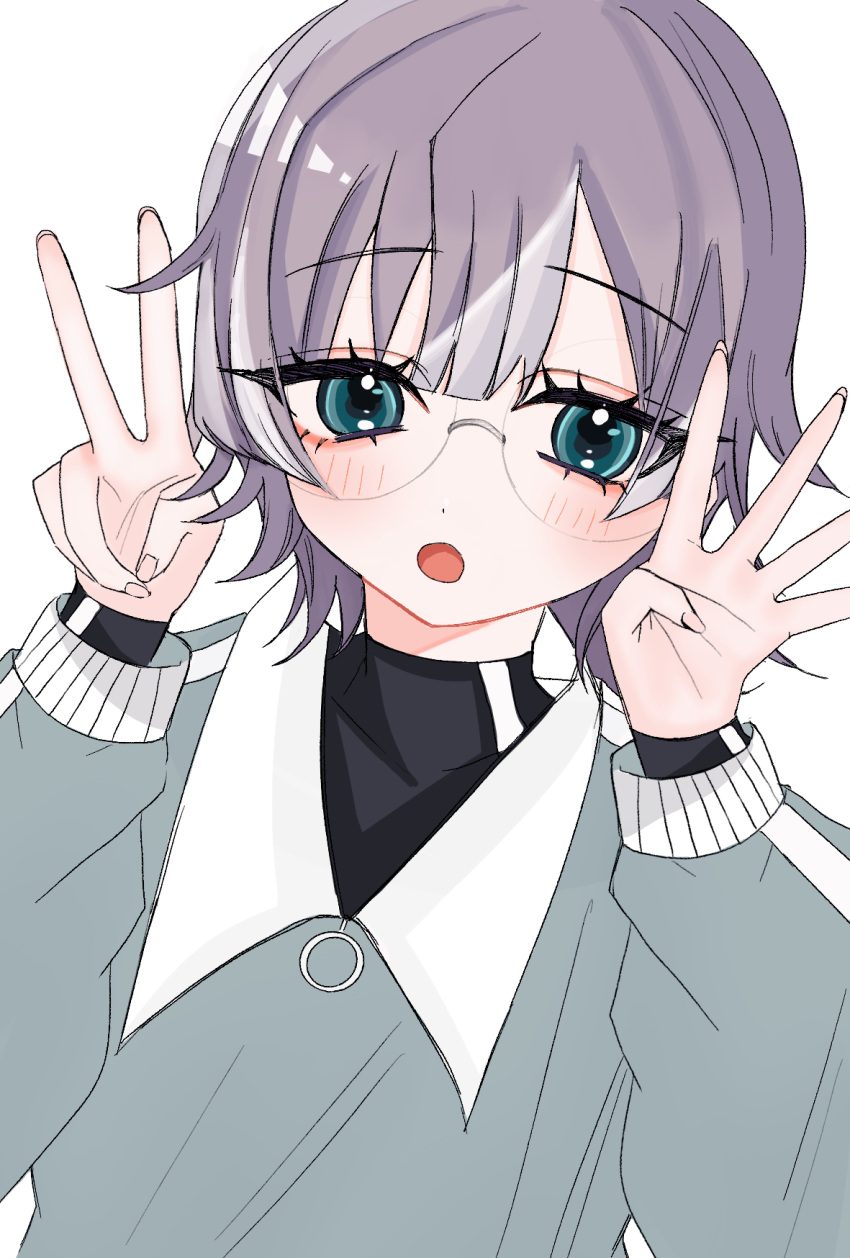 Safebooru - 1girl blunt bangs blush close-up collared shirt glasses ...