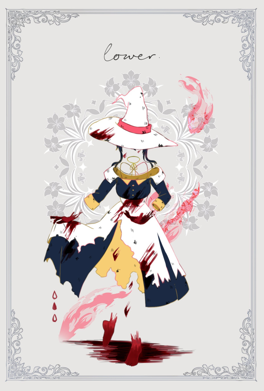 Safebooru - 1girl black dress black hair blood blood on clothes blood ...