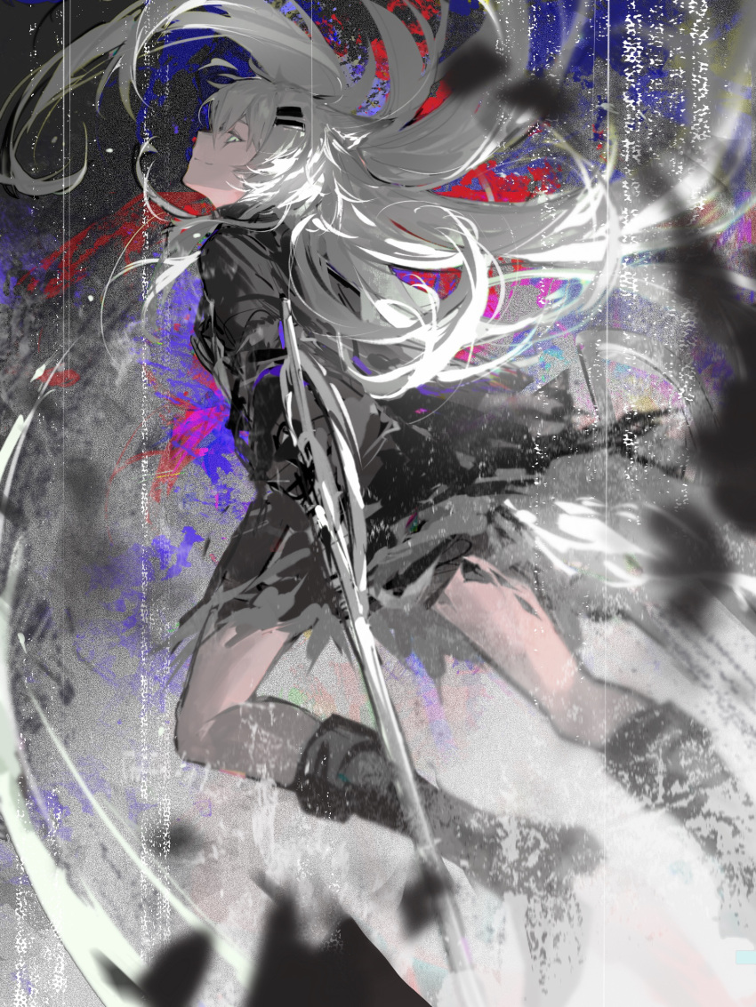 Safebooru - 1girl animal ears arknights black coat black footwear boots closed mouth coat dual ...