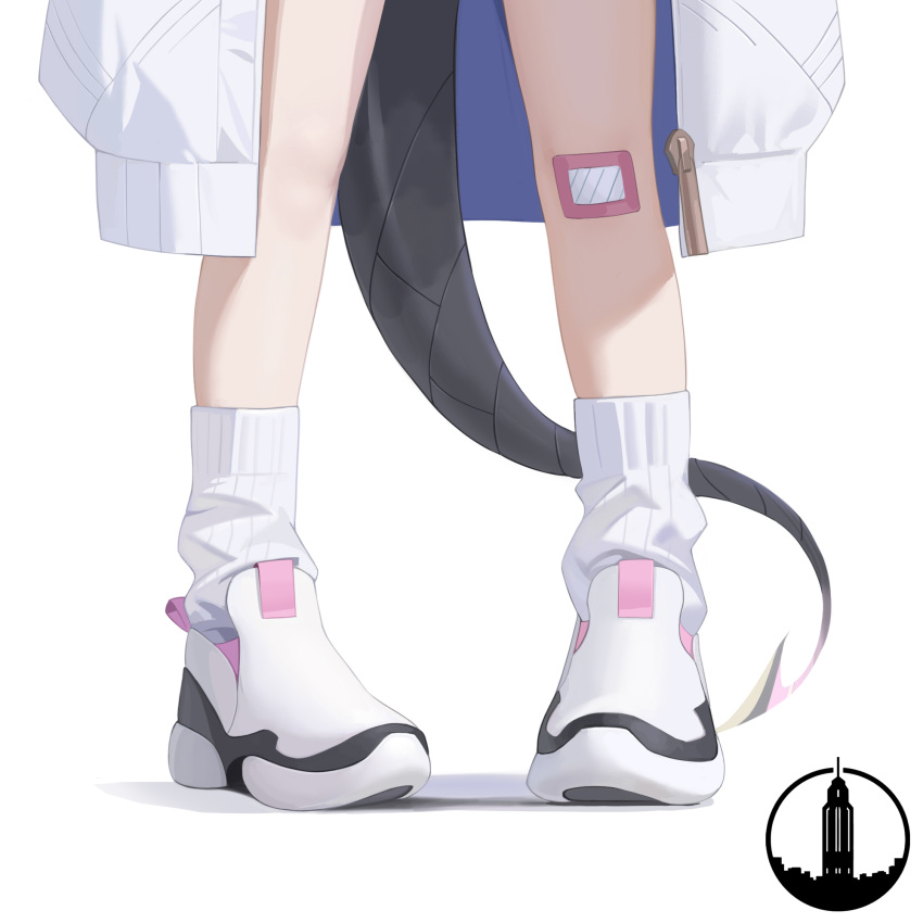 Safebooru - 1girl bandaid bandaid on knee bandaid on leg black tail blue archive close-up coat ...