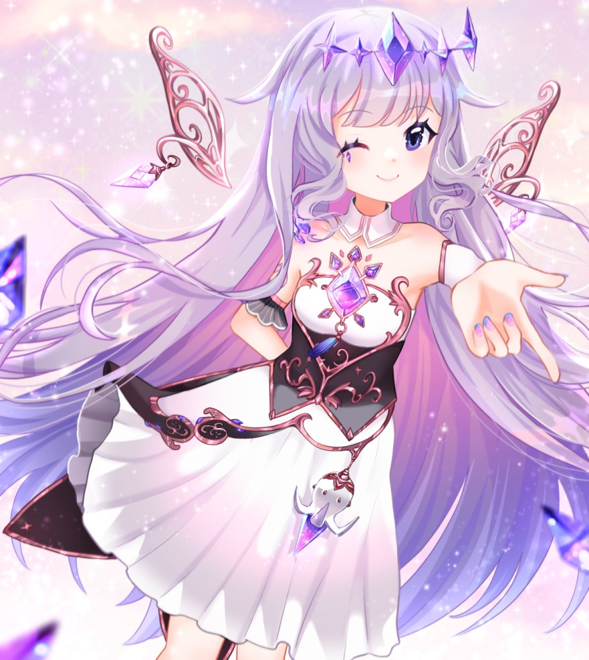 Safebooru - 1girl chest jewel gem glitter hand up highres hololive ...