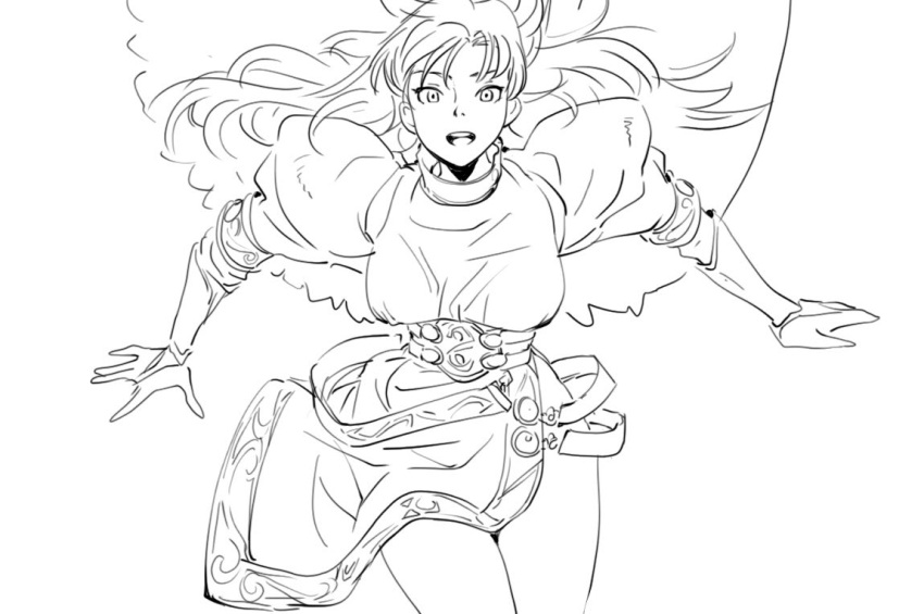 Safebooru - 1girl angel wings breasts breath of fire breath of fire ii bridal gauntlets dress ...