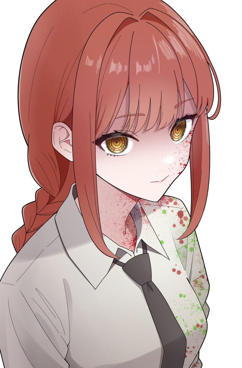 Safebooru - 1girl absurdres black necktie blood blood on clothes blood on face blood on neck ...