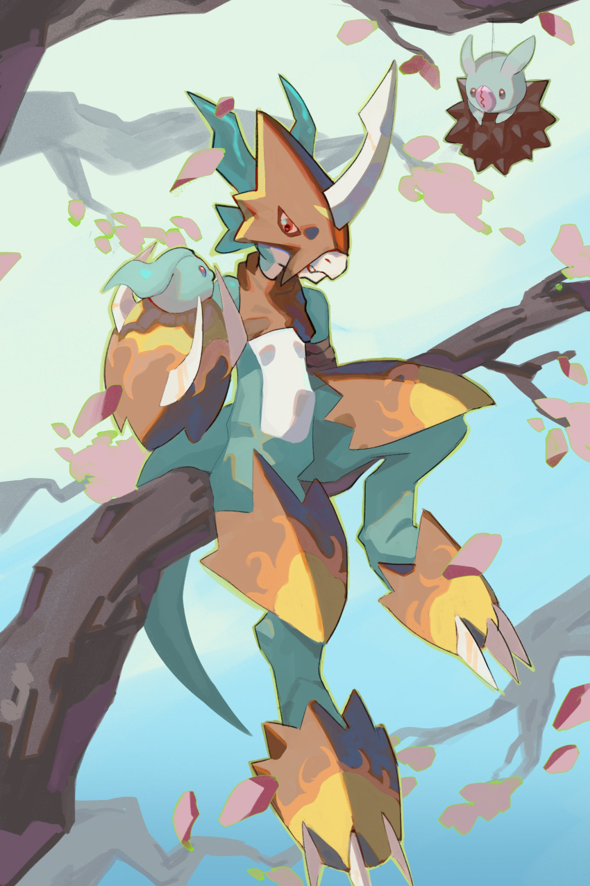 Safebooru - 765 nanami absurdres armor cherry blossoms digimon digimon (creature) dragon ...