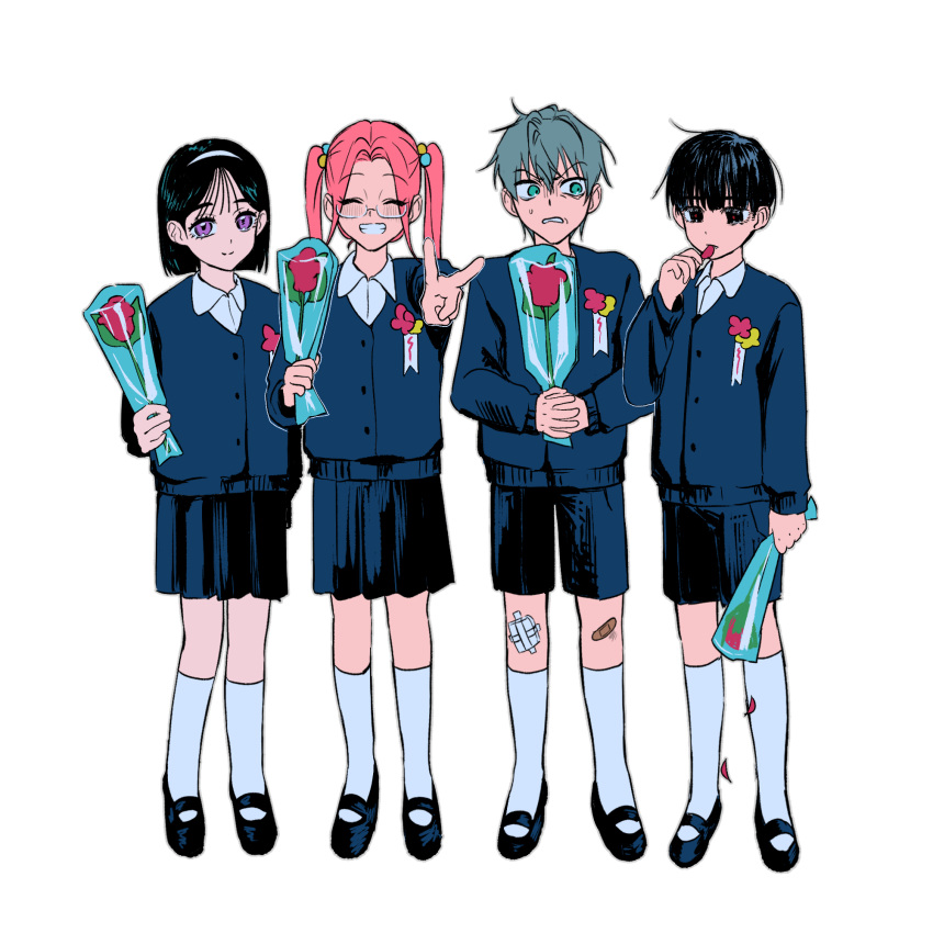 Safebooru - 2boys 2girls aged down alien stage bandaid bandaid on knee ...