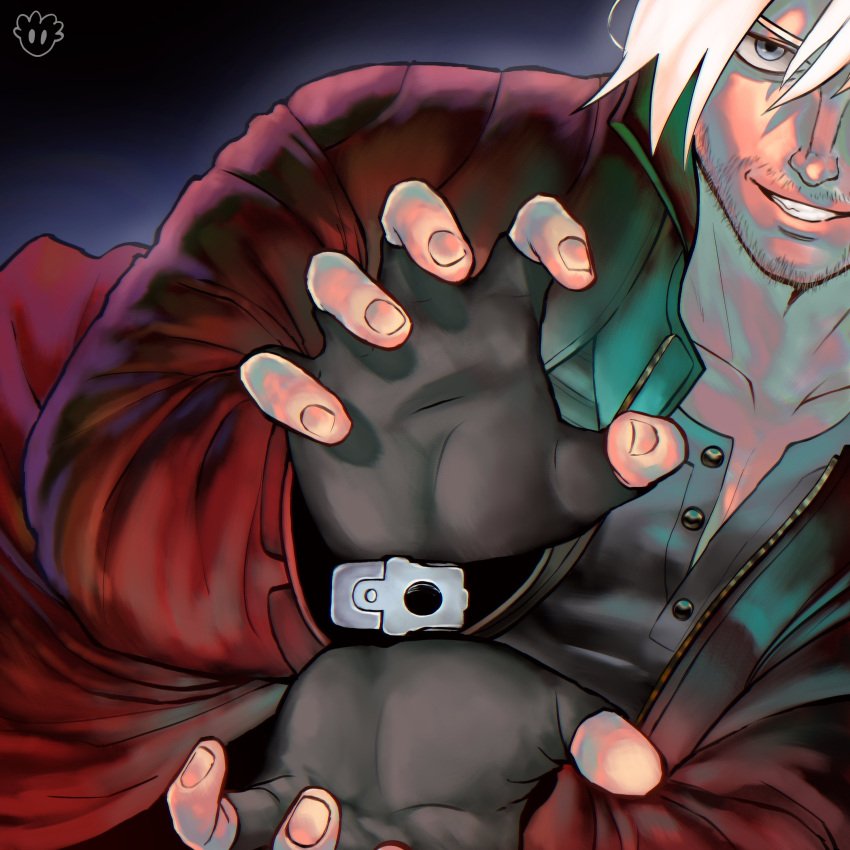 Safebooru - 1boy absurdres beard stubble black gloves coat commentary dante (devil may cry ...