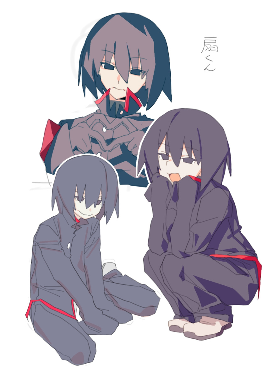 Safebooru - 1boy black eyes black gloves black hair black jacket crossed bangs empty eyes from ...