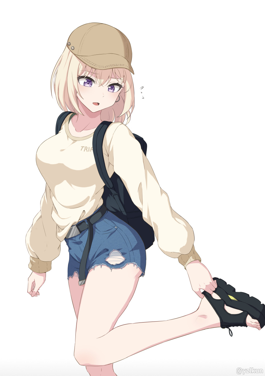 Safebooru - 1girl absurdres adjusting footwear arm at side backpack bag bang dream! bang dream ...