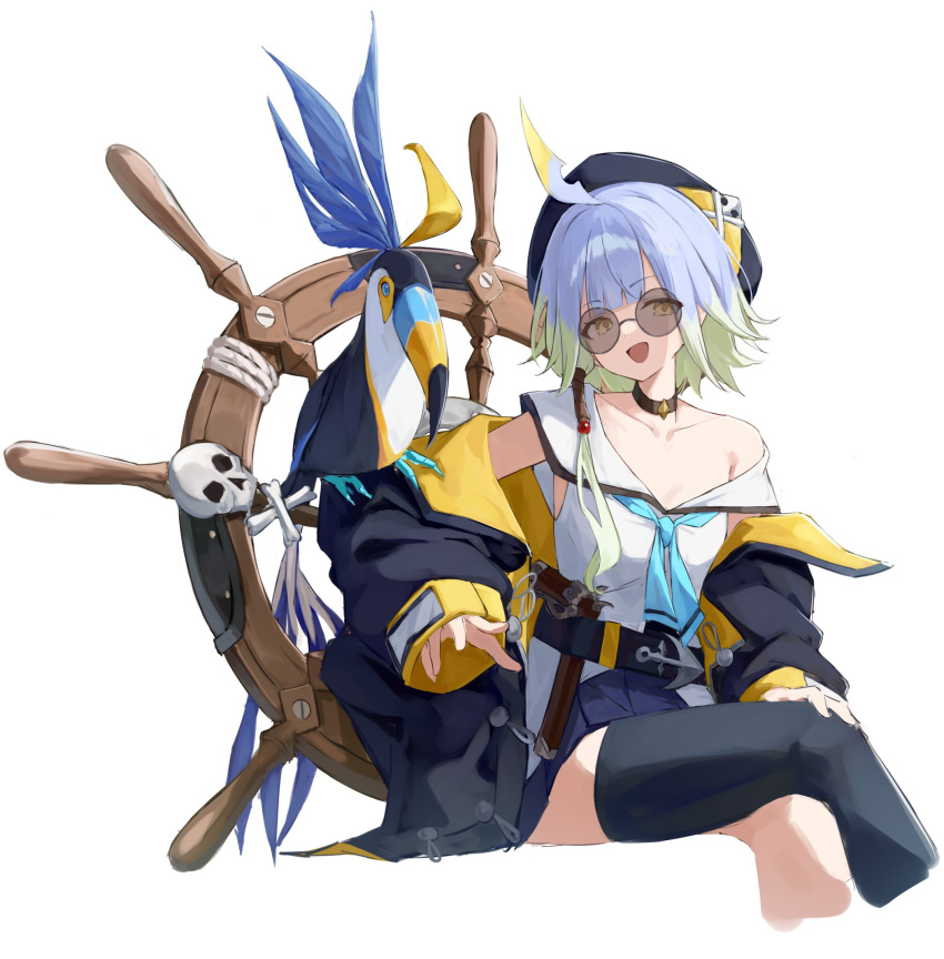 Safebooru - 1girl ahoge animal on arm barbaros (shadowverse) bare shoulders bird bird on arm ...