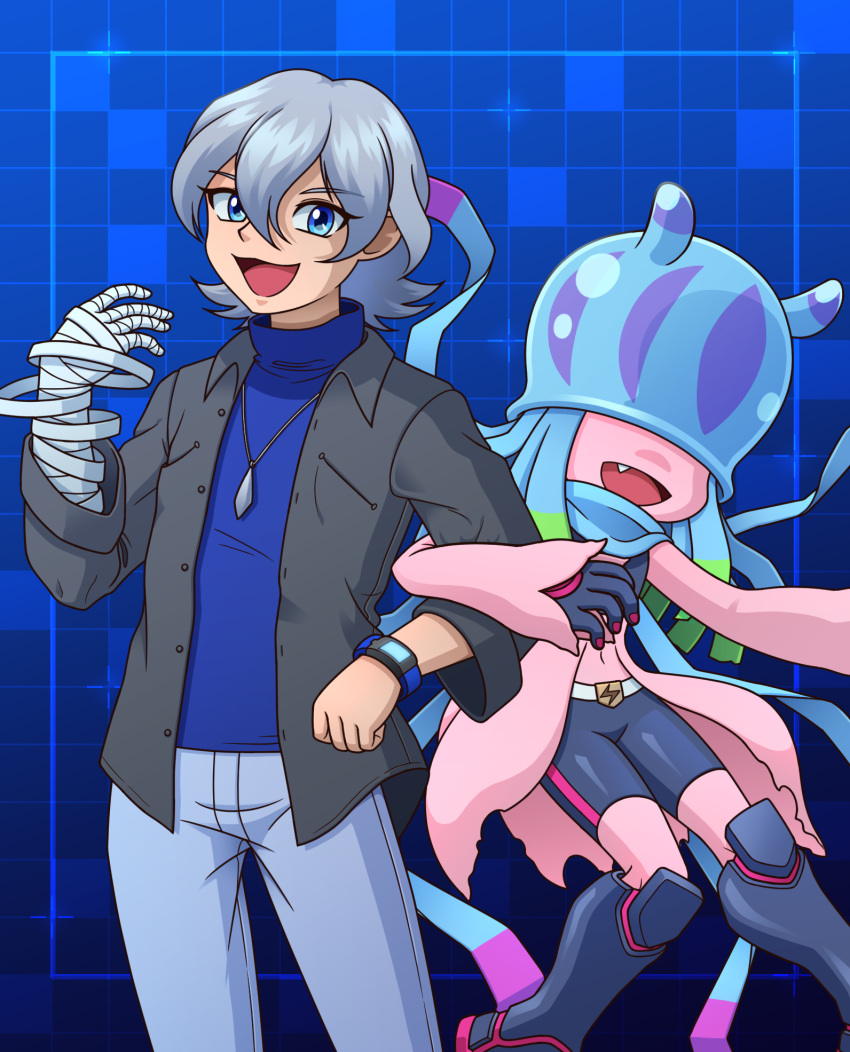 Safebooru Bandaged Arm Bandages Blue Eyes Digimon Digimon Creature