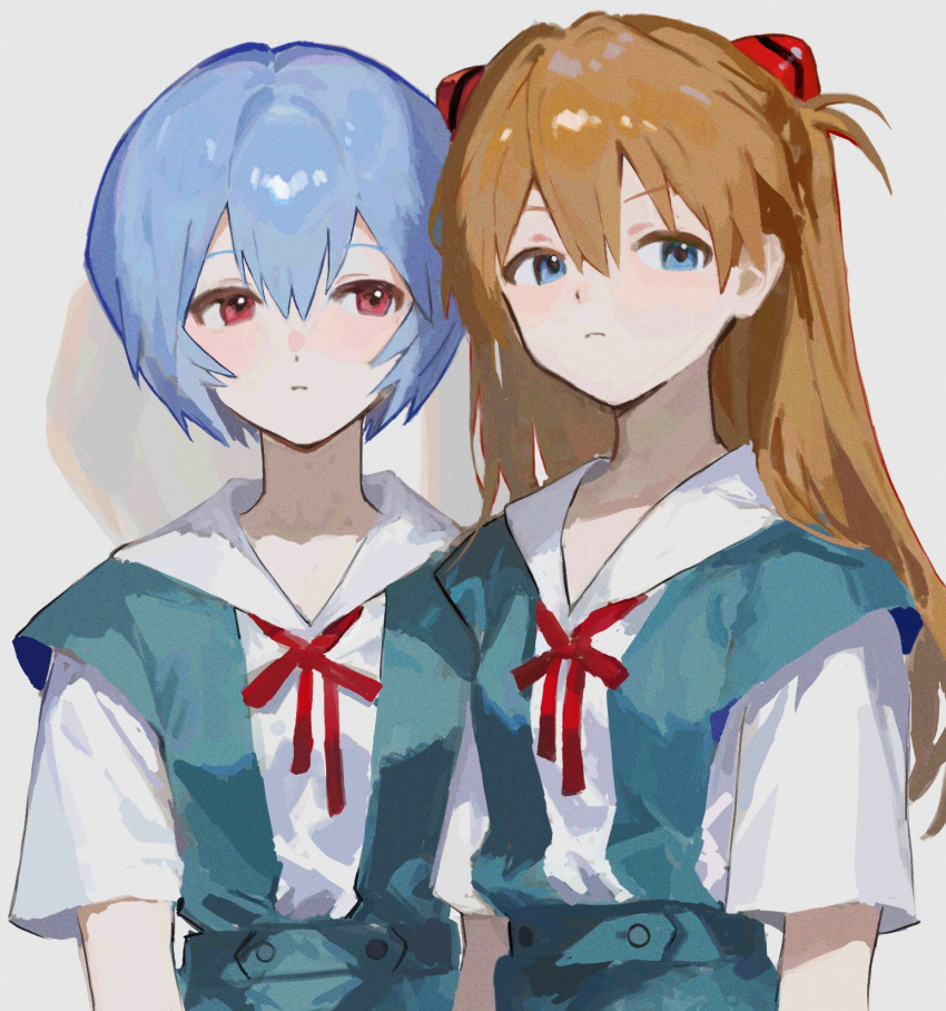 Safebooru - 2girls ayanami rei blue eyes blue hair highres mreek multiple girls neon genesis ...