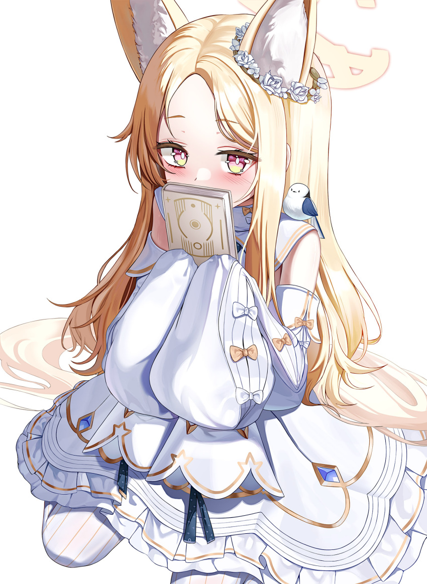 Safebooru - 1girl animal ear fluff animal ears animal on shoulder bird bird on shoulder blonde ...