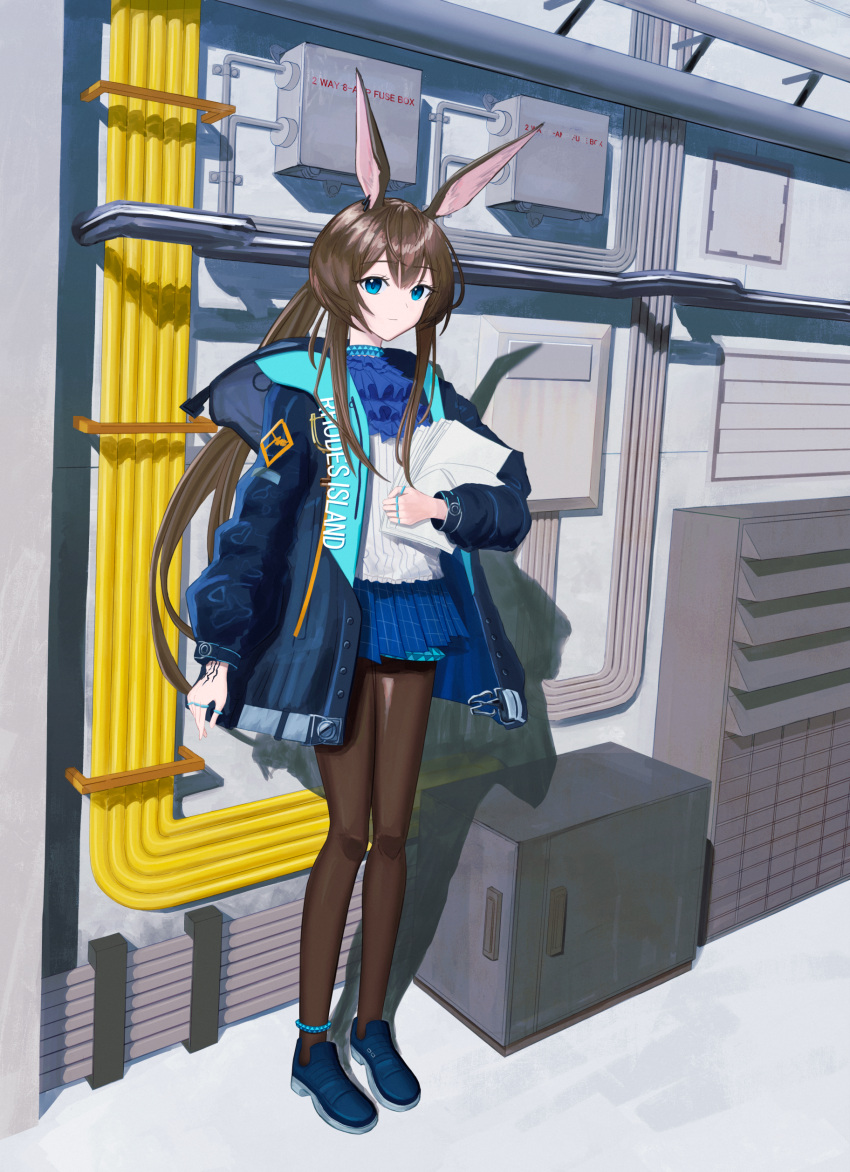 Safebooru - 1girl absurdres amiya (arknights) animal ears anklet arknights arm at side ascot ...