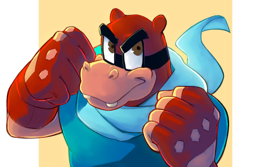 Safebooru - 1boy animal ears blue scarf blue shirt clenched hands ...