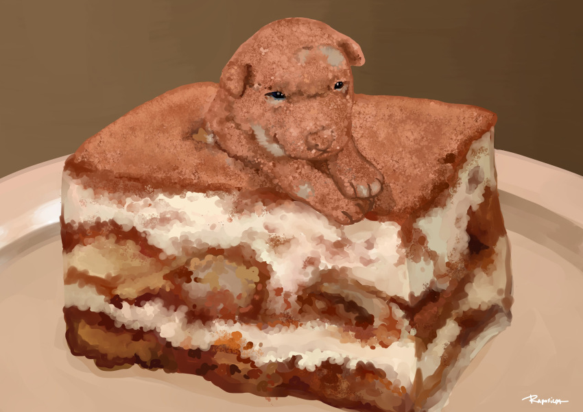 Safebooru - animal animal focus brown background dessert dog doggo ...