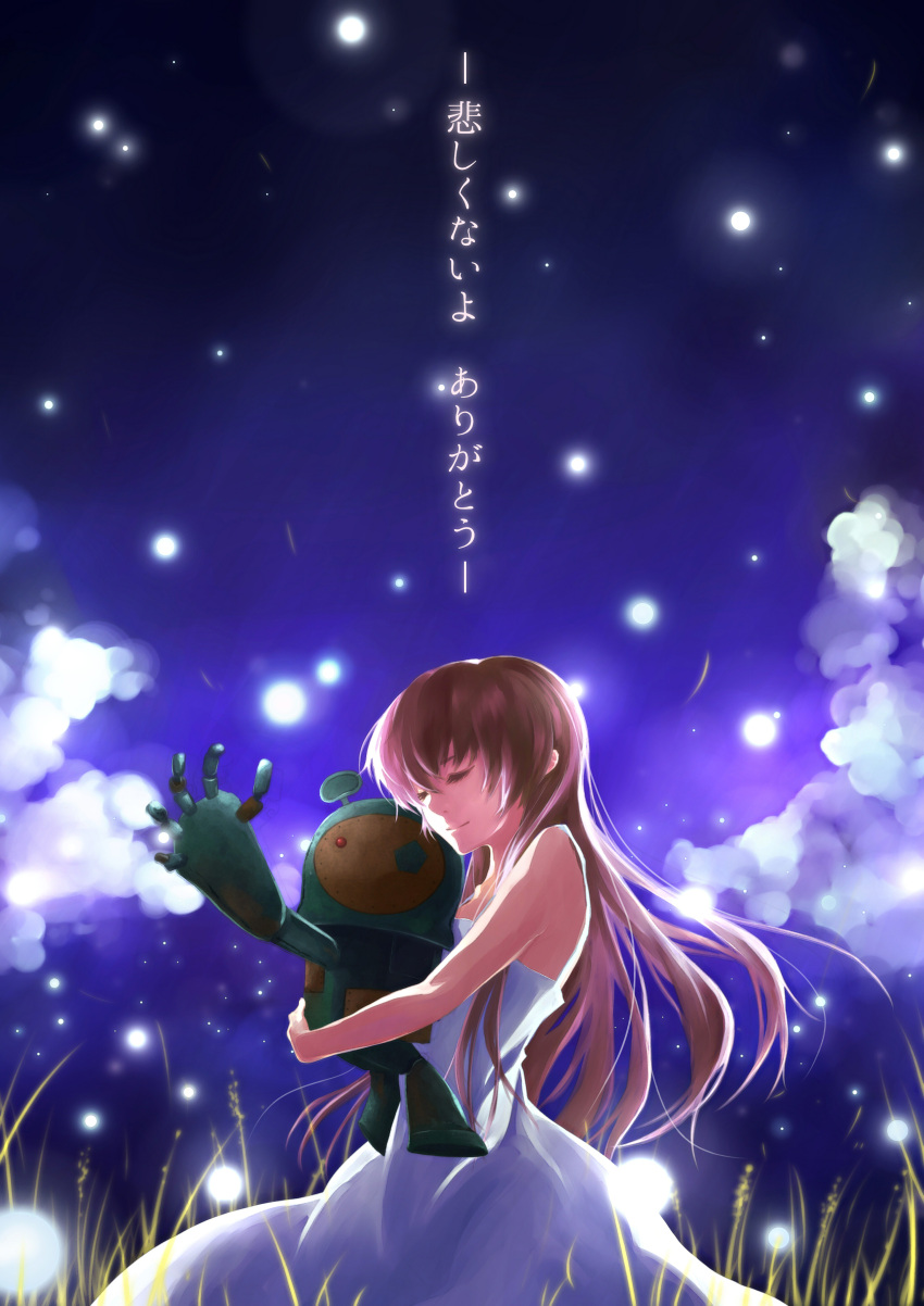 Safebooru - 1girl absurdres brown hair clannad closed eyes dress ...