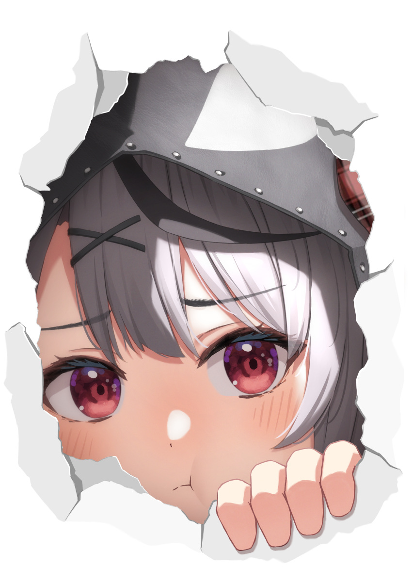 Safebooru - 1girl absurdres animal hood black hair black hood blush ...