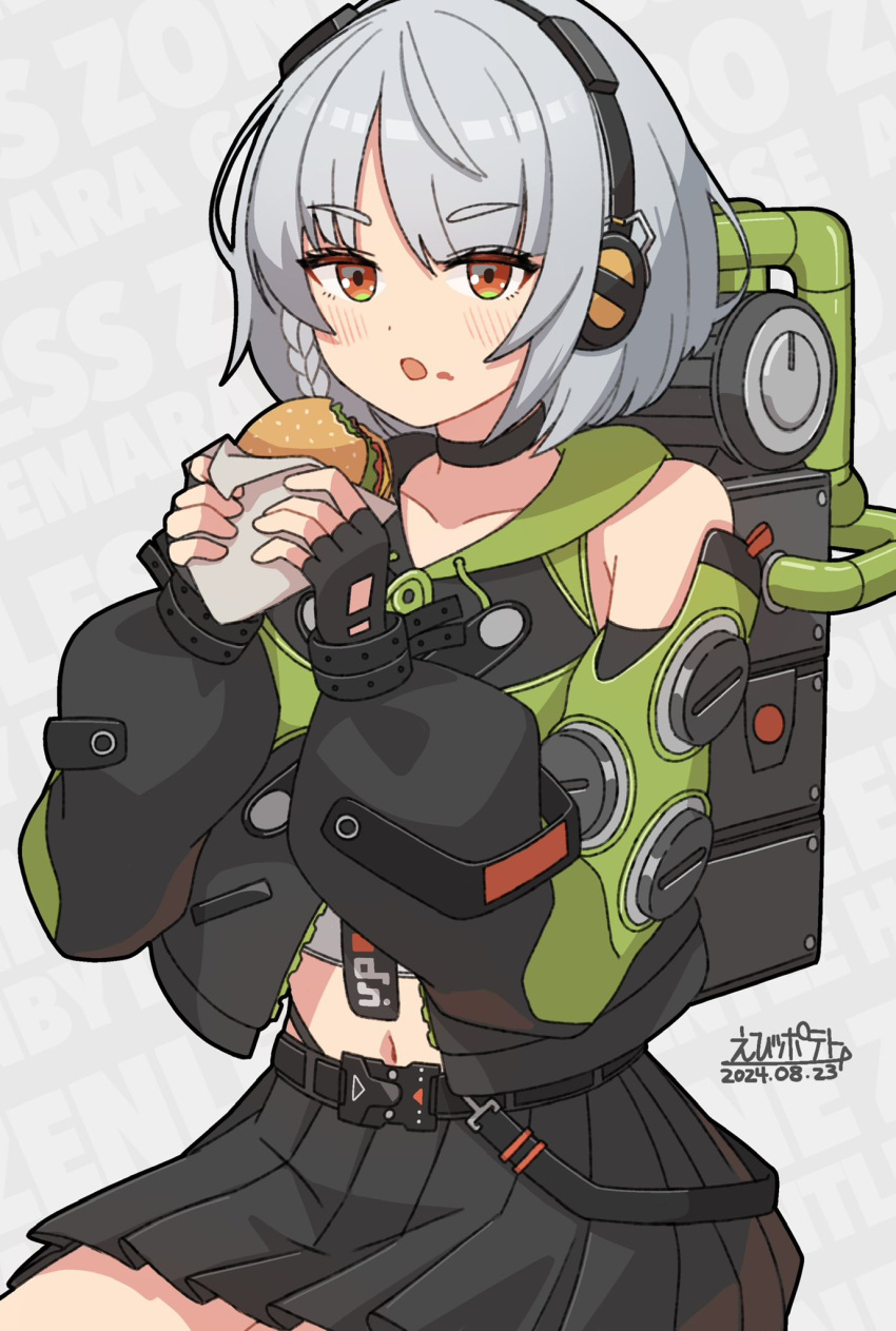 Safebooru - 1girl anby demara artist name backpack bag belt black choker black gloves black ...