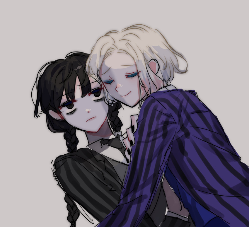 Safebooru - 2girls addams family highres hug multiple girls san30m ...