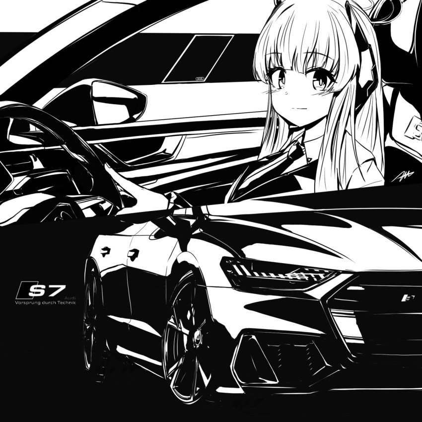 Safebooru - 1girl blue archive car closed mouth collared shirt driving ...