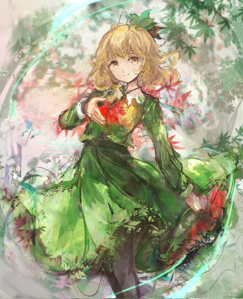 Safebooru 1girl Aki Shizuha Alternate Color Blonde Hair Closed Mouth 2099