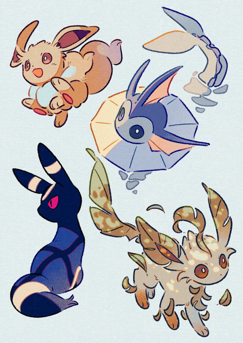 Safebooru - :d animal focus bright pupils brown eyes commentary request eevee highres leaf ...