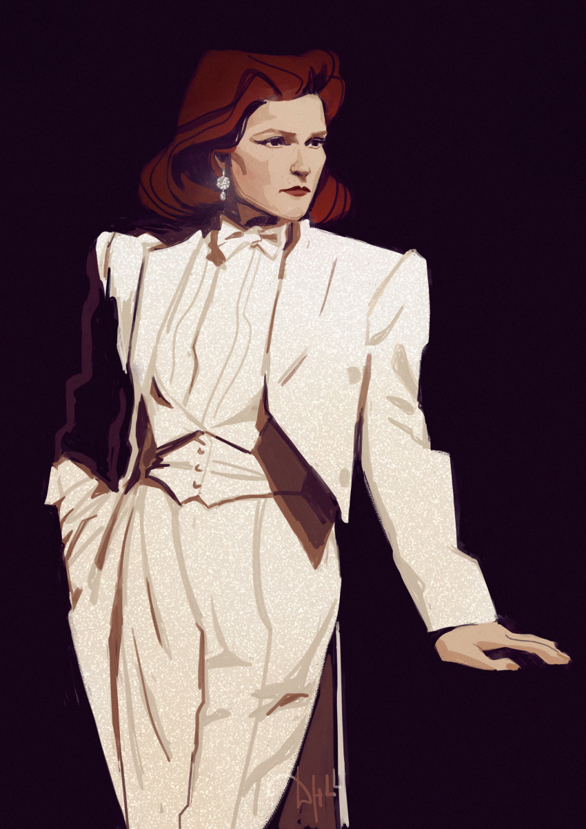 Safebooru - 1girl absurdres artist name black background black eyes bow ...