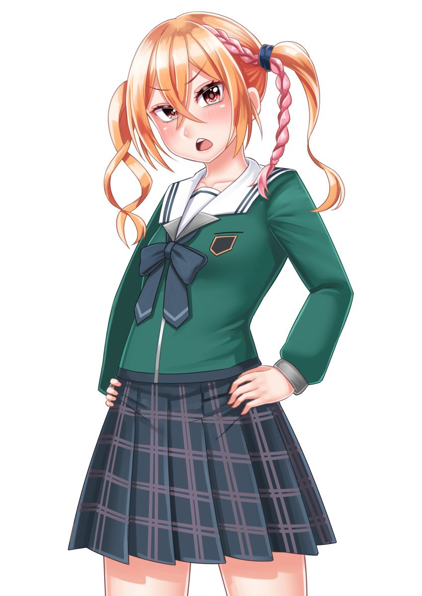 Safebooru - 1girl 22/7 22/7 ongaku no jikan absurdres black bow black bowtie black skirt blue ...