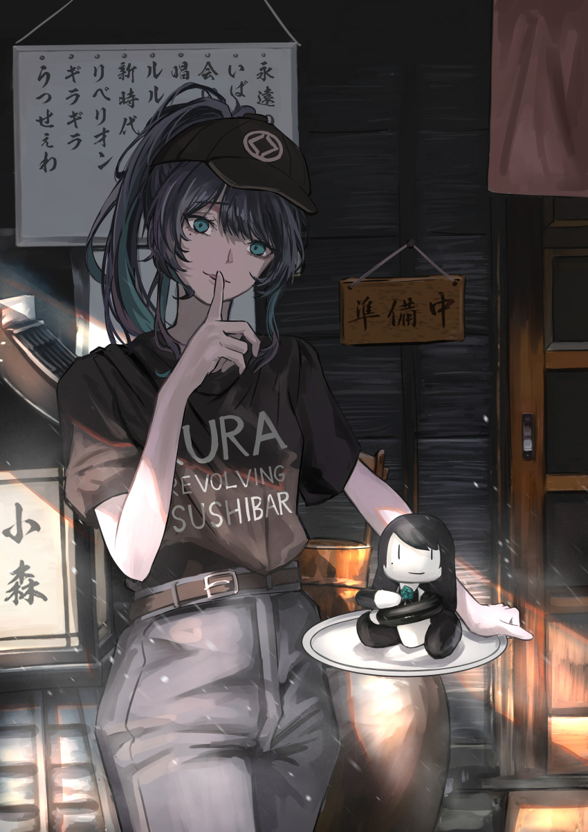 Safebooru - 1girl absurdres ado (utaite) baseball cap belt belt buckle black belt black hair ...