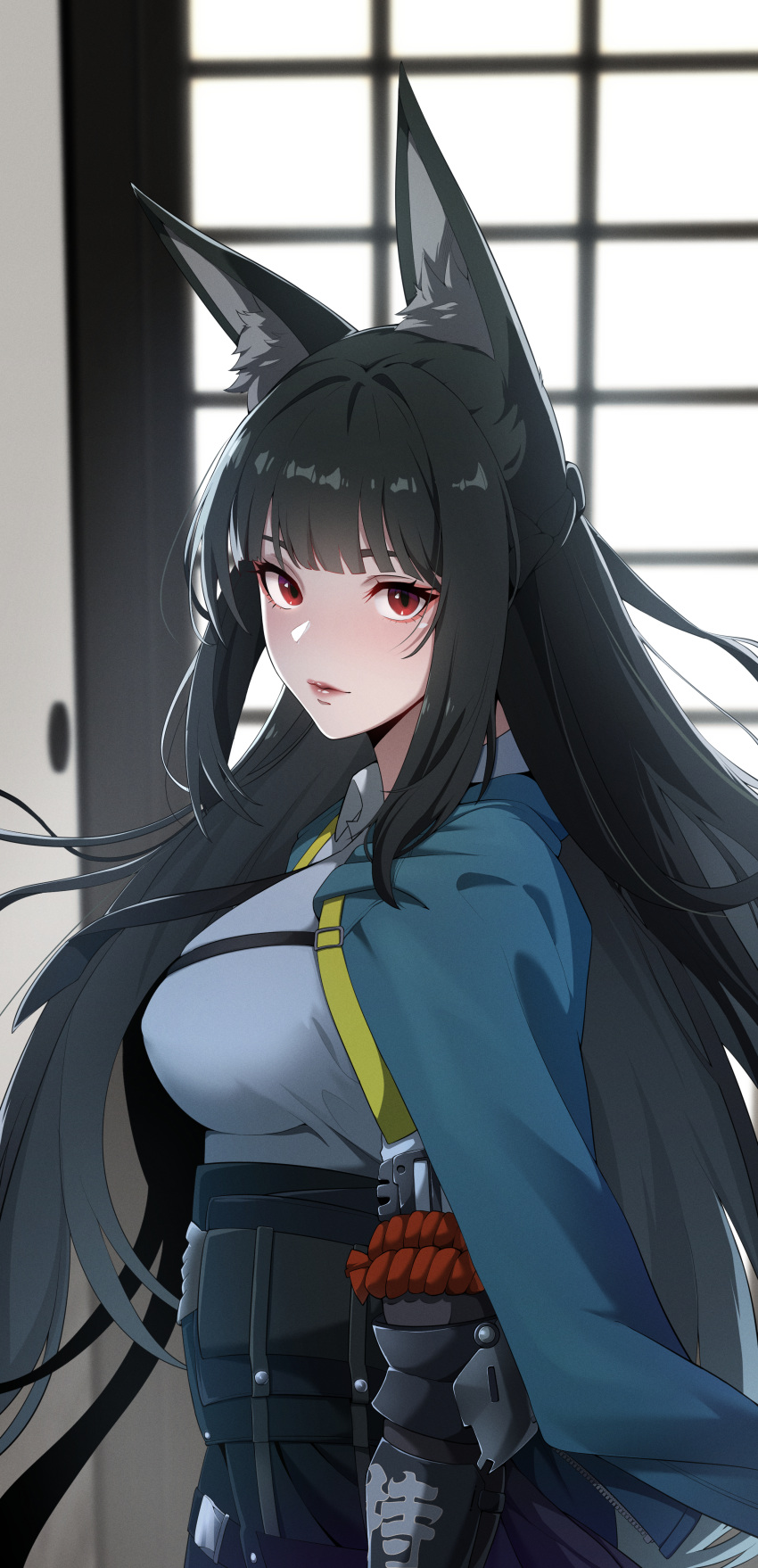 Safebooru - 1girl absurdres animal ear fluff animal ears black hair ...