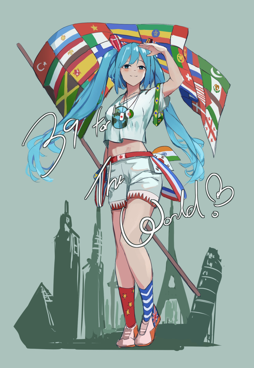 Safebooru - 1girl alternate costume aqua eyes aqua hair argentinian ...
