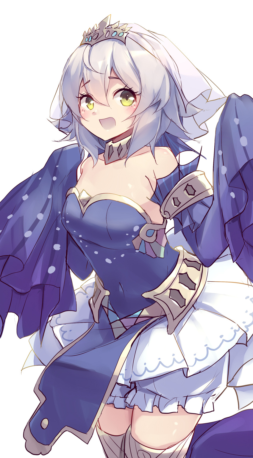 Safebooru - 1girl absurdres bloomers blue dress detached sleeves dress duel monster grey hair ...