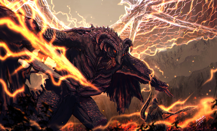 Safebooru - 1boy absurdres artist name bayle the dread bow (weapon ...