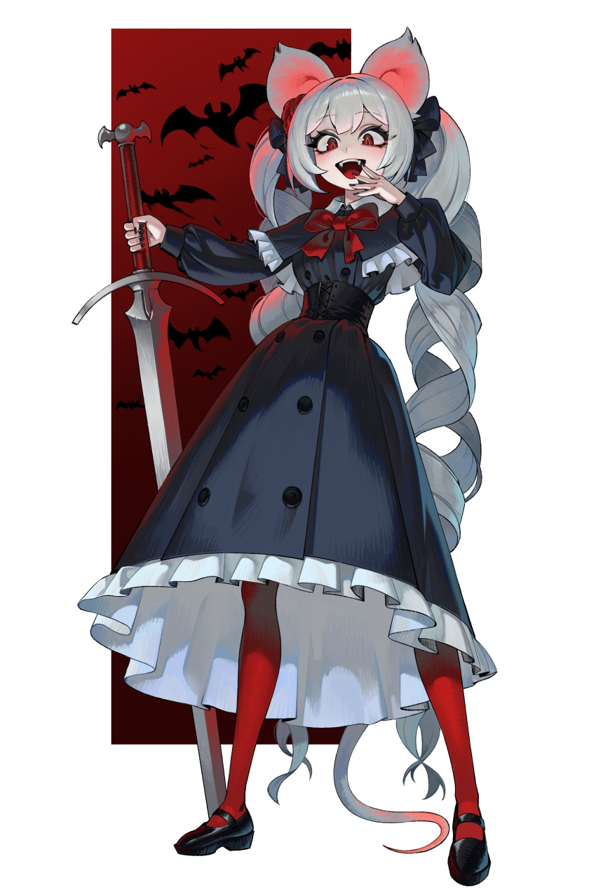 Safebooru - 1girl absurdres animal ears bat (animal) black capelet black dress black eyeshadow ...