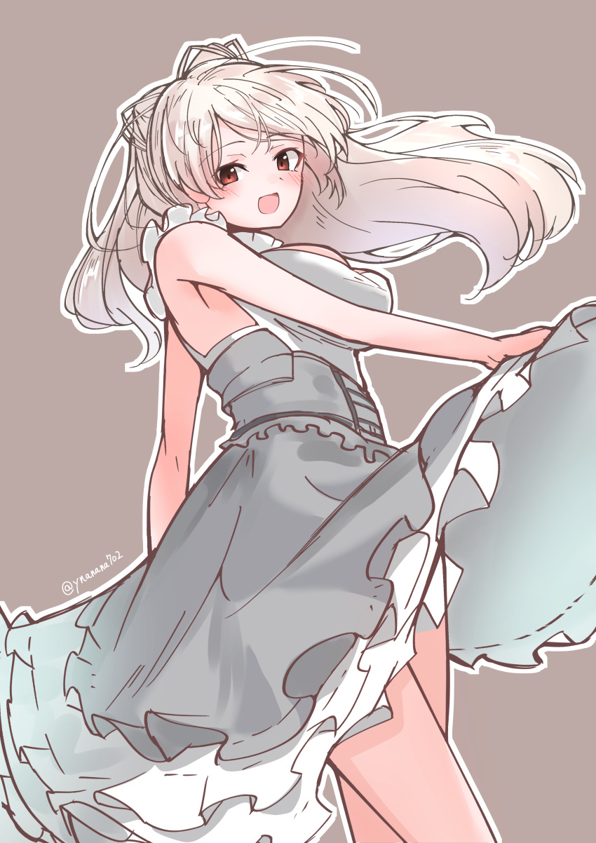 Safebooru - 1girl 702 (naotsu) absurdres armpit cutout breasts brown eyes clothing cutout conte ...